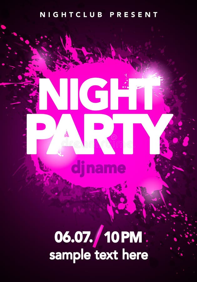Vector Illustration Dance Party Poster Background Template with Splash ...