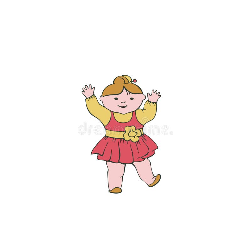 Dancing Baby Girl stock illustration. Illustration of notes - 1388753