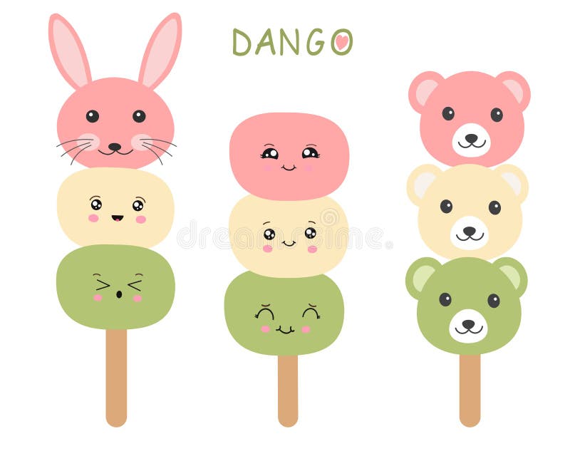 Vector Illustration Dango Colorful Style Stock Vector - Illustration of ...