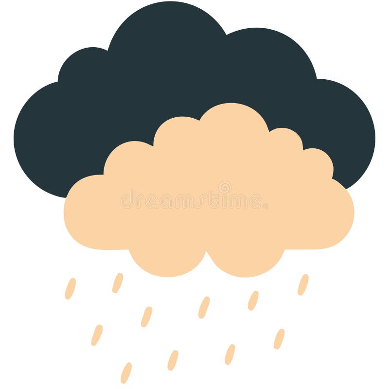 Vector Illustration of Dark and Light Clouds with Rain for Weather and ...