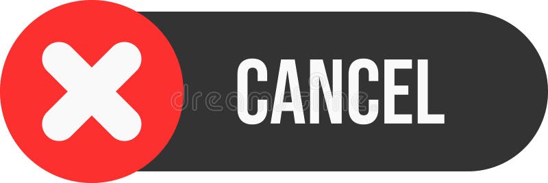 Dark Cancel Button. Dark Theme Button for Cancel. Stock Vector ...