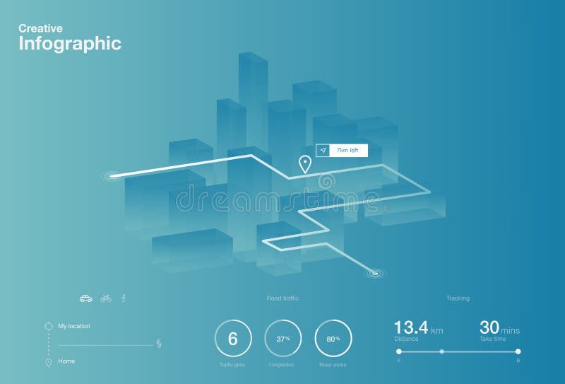 Creative Ui Ux Design of Navigate App Infographic. Vector Illustration ...