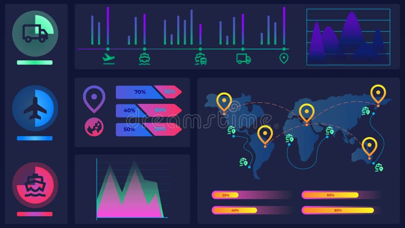 Vector Illustration. Data Overlays on World Map Visualize Financial ... Vector Illustration. Data Overlays on World Map Visualize Financial ...