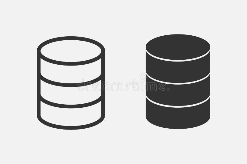 Vector Illustration of Database Icon on Grey Background Stock Vector ...