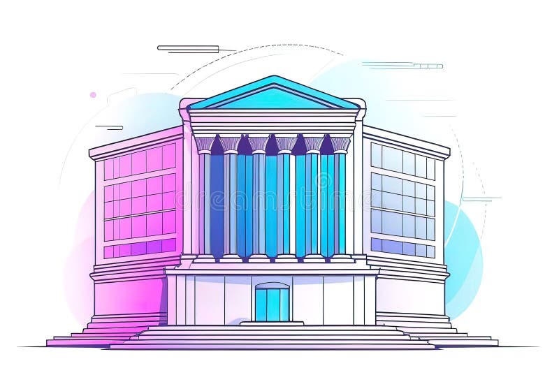 Vector Illustration, Database Schema Layout for a Bank, 3D Stylization ...