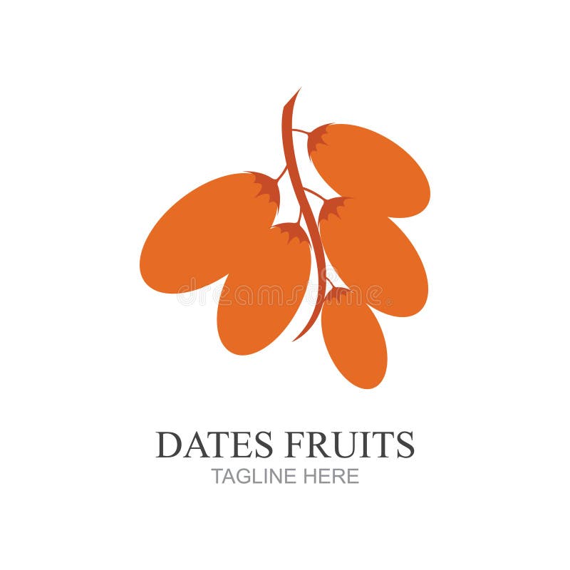 Vector Illustration of Dates Fruits Logo Design Stock Vector ...