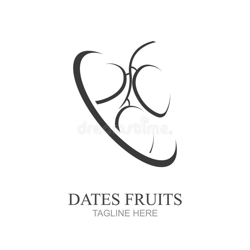 Vector Illustration of Dates Fruits Logo Design Stock Vector ...