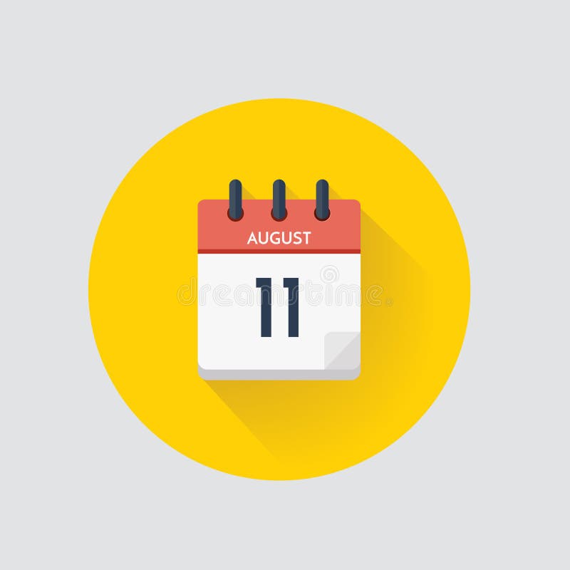 Day Calendar with Date August 11 Stock Illustration - Illustration of ...