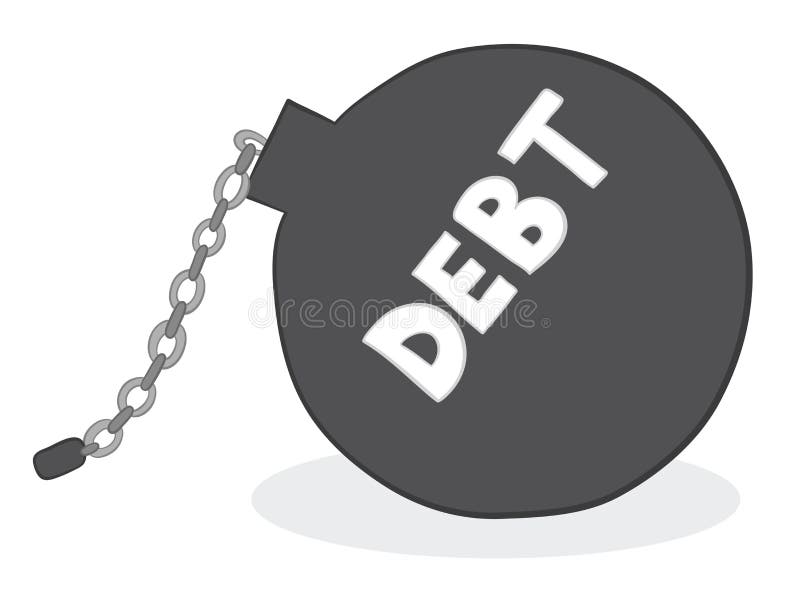 Vector Illustration Debt Concept, Chains and Lock. Hand Drawn Stock ...