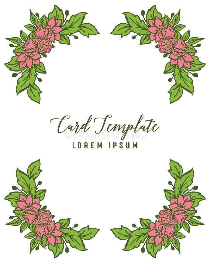 Vector Illustration Decor of Card Template with Beautiful Pink Flower ...