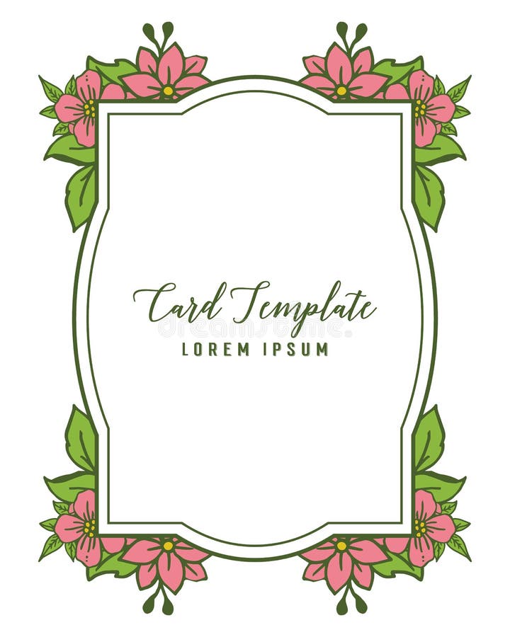 Vector Illustration Decor of Card Template with Beautiful Pink Flower ...