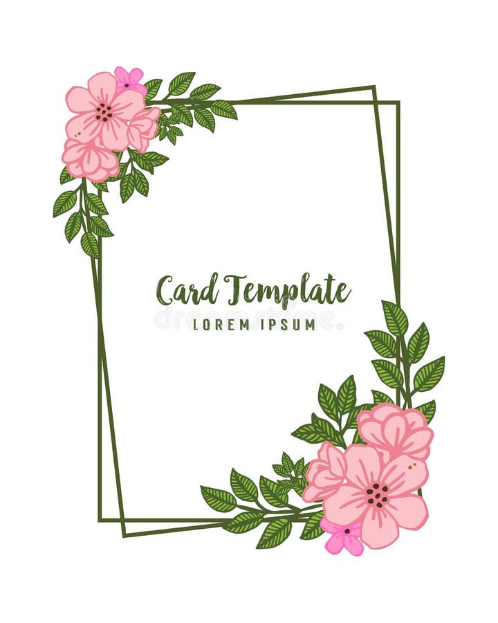 Vector Illustration Decor of Card Template with Various Shape Pink ...