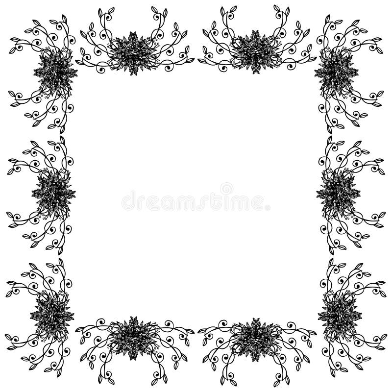 Vector Illustration Decoration Banner with Various Pattern Flower Frame ...