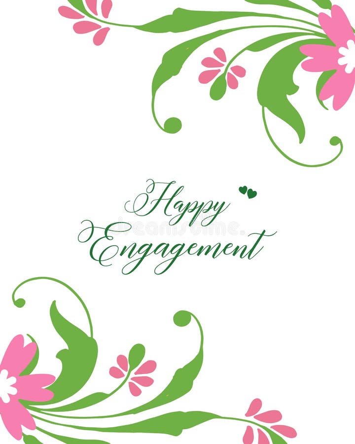 Vector Illustration Decoration Happy Engagement with Design Beautiful ...