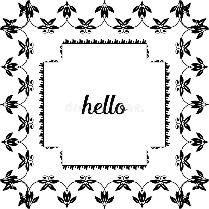 Vector Illustration Decoration Hello with Design Ornament Flower Frame ...