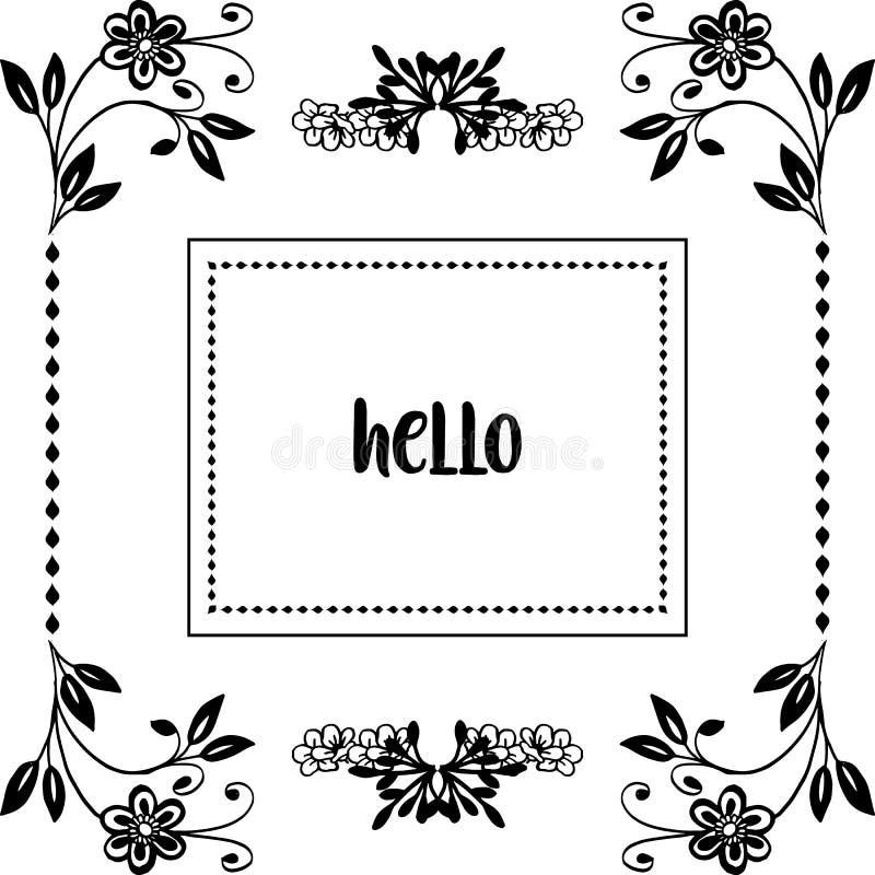 Vector Illustration Decoration Hello with Design Ornament Flower Frame ...
