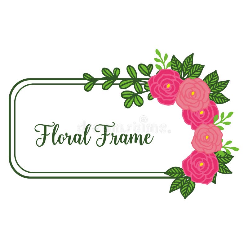 Vector Illustration Decoration Pink Flower Frames Blooms Stock Vector ...