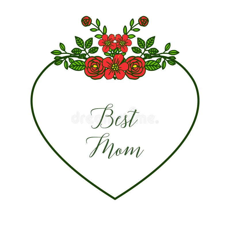Vector Illustration Decorative of Card Best Mom with Bright Orange ...