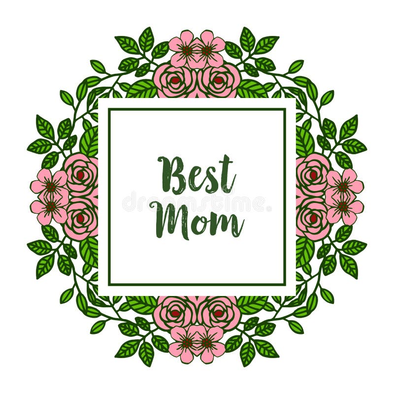 Vector Illustration Decorative of Card Best Mom for Pattern Art of Rose ...