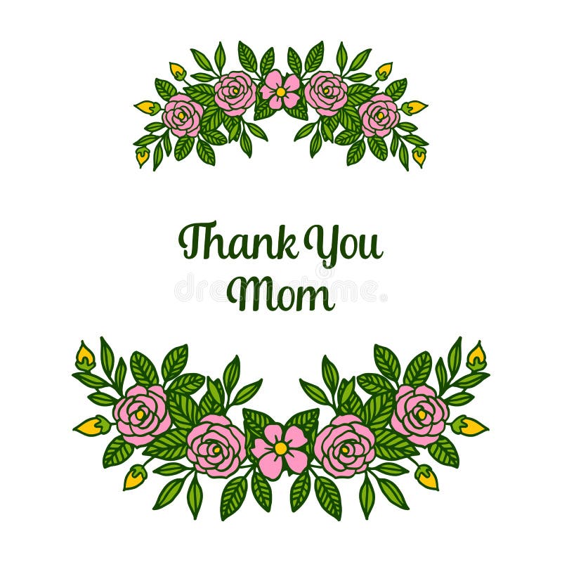 Vector Illustration Decorative of Card Thank You Mom with Pattern Art ...
