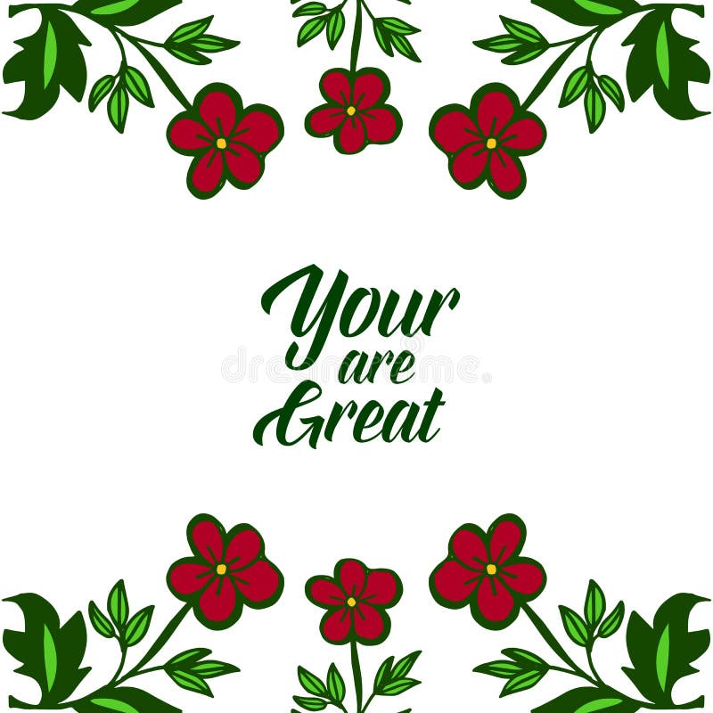 Vector Illustration Decorative Card Your are Great with Pattern Art Red ...