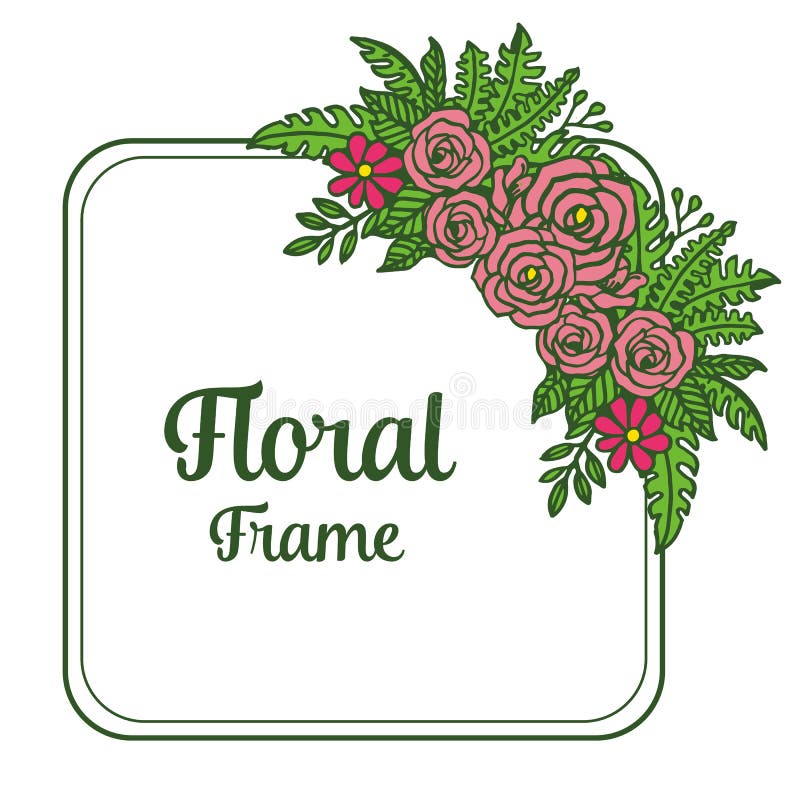 Vector Illustration Decorative Frames Flower Red and Pink Stock Vector ...