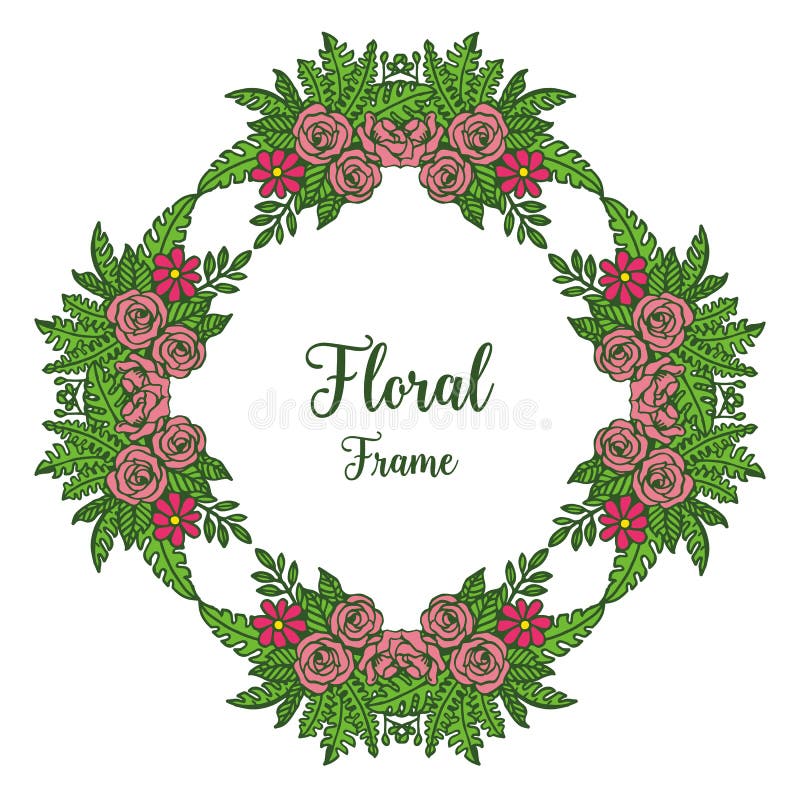 Vector Illustration Decorative Frames Flower Red and Pink Stock Vector ...