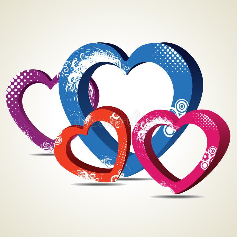 Vector Illustration of Decorative Heart Shapes Stock Vector ...