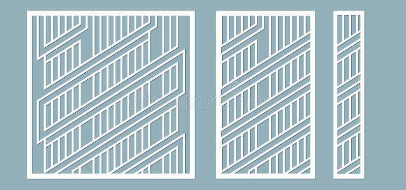 Vector Illustration. Decorative Panel Lines, Honeycomb, Laser Cutting ...