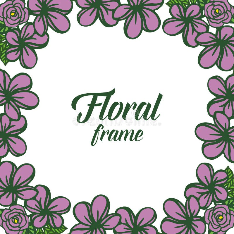 Vector Illustration Deep Purple Floral Frame and Place for Text Stock ...