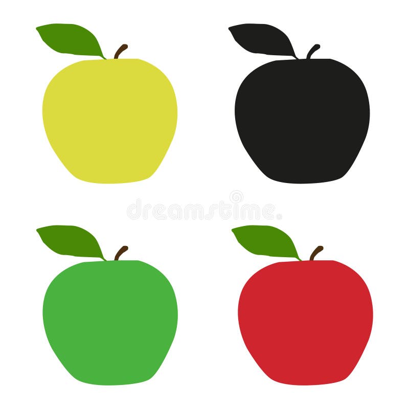 Apple vector set stock vector. Illustration of black - 128447680