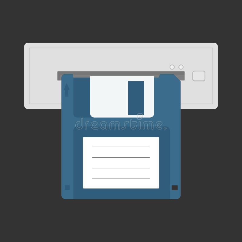 Floppy disk and drive stock vector. Illustration of vintage - 361379106