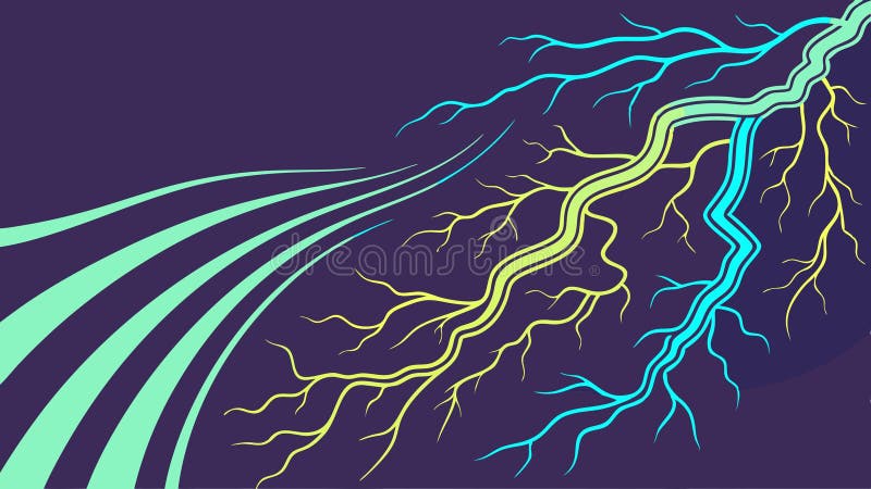 Lightning Strike Sky Vector Illustration Electrical Storm Art, Vector Design Generative AI Stock ...