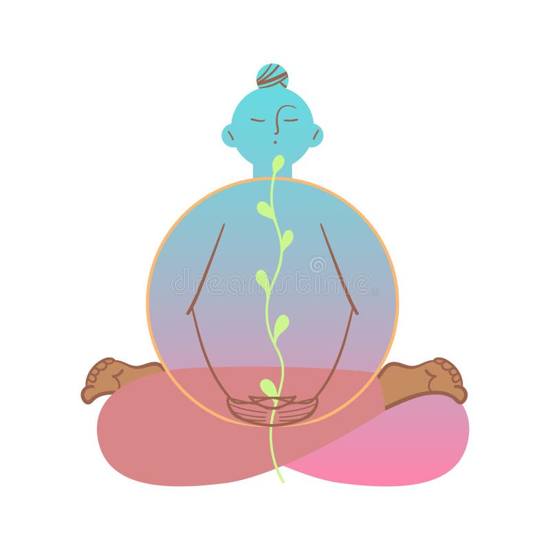 Vector Illustration Depicting the Emotions of Calmness and Peace Stock ...