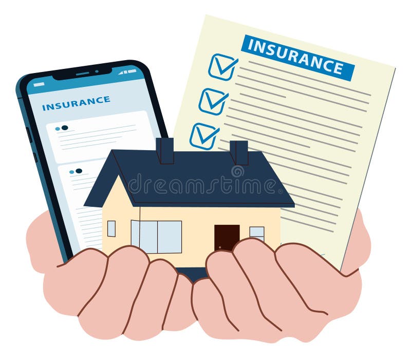 Vector Illustration Depicting Home Insurance, with a House and ...