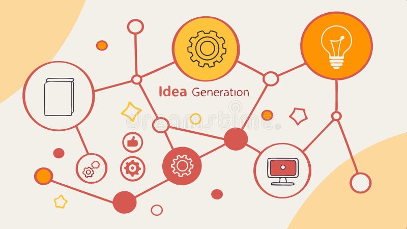 Idea Generation Network with Computer and Lightbulb Vector Design ...
