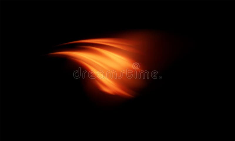 Vector Illustration Depicting an Orange Wind Effect with Glow and ...