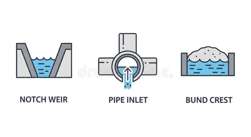 Vector Illustration Showing Different Structures for Managing Water ...