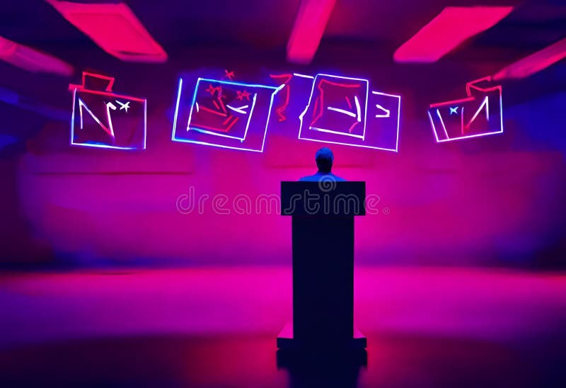 Gradient Politician Podium Debate Trump Stock Illustration ...