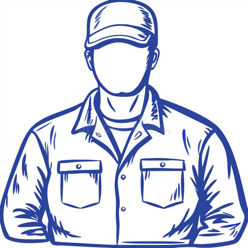Faceless Worker in Uniform Cap and Shirt Vector Illustration Stock ...