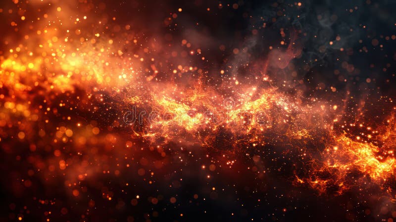 Fiery Explosion: Abstract Background with Fire Sparks and Smoke, Vector ...