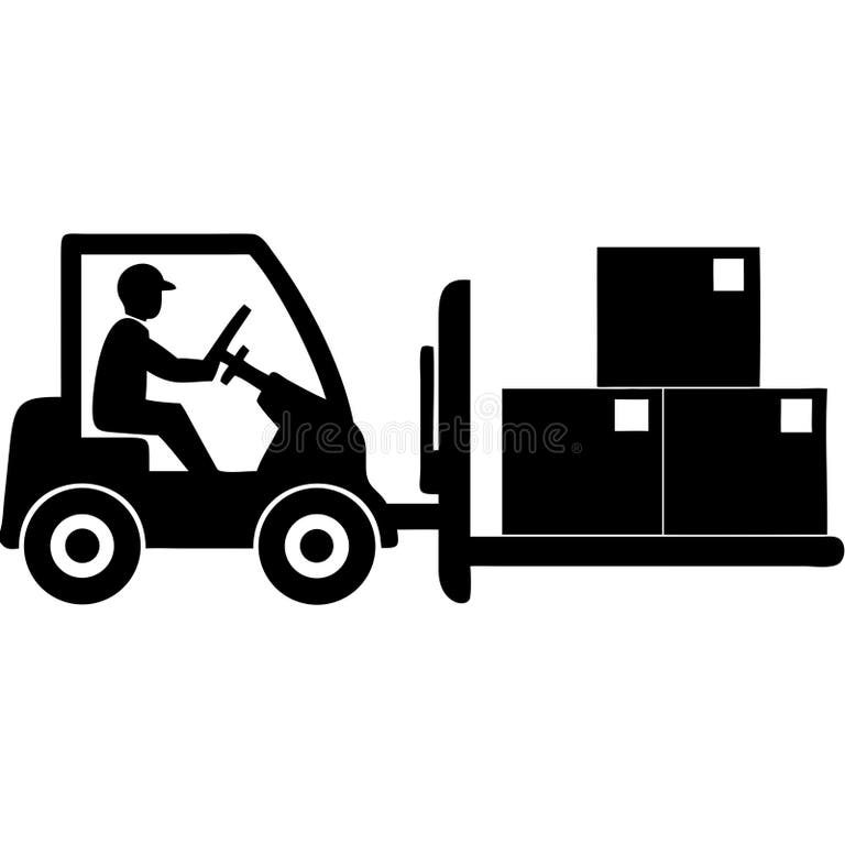 Forklift Operator Lifting Cargo Boxes Vector Illustration for Logistics ...