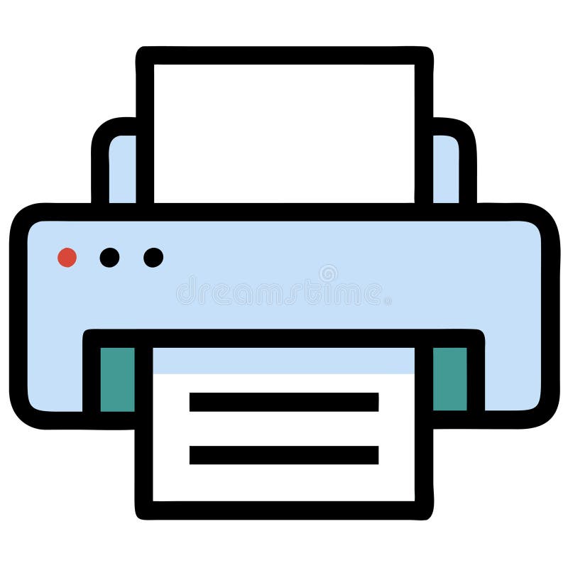 Vector Illustration of Office Printer with Paper for Business and Tech ...