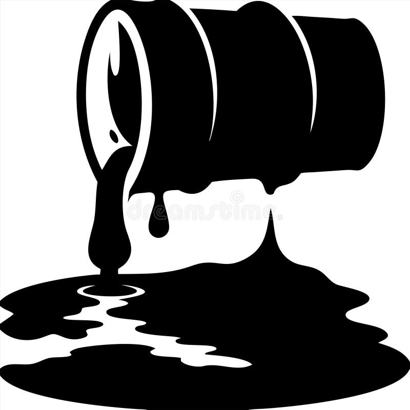 Vector Illustration Oil Spill from Barrel Environmental Pollution ...