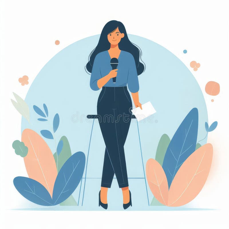 Confident Speaker: Embracing the Stage Stock Illustration ...