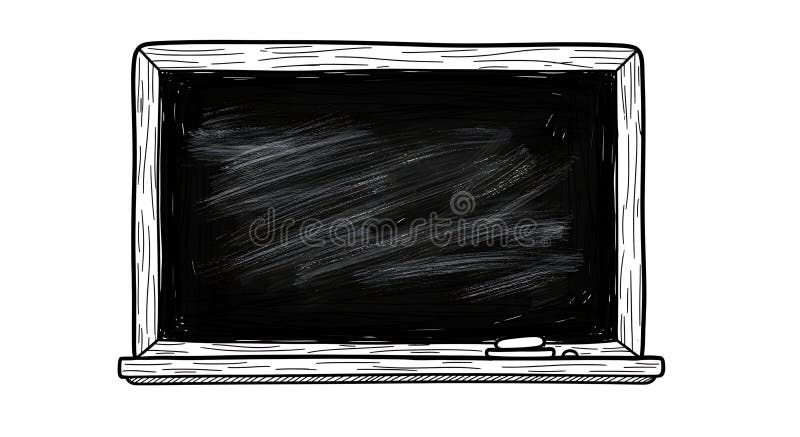 Chalkboard Illustration with Chalk Dust and Eraser on White Background ...
