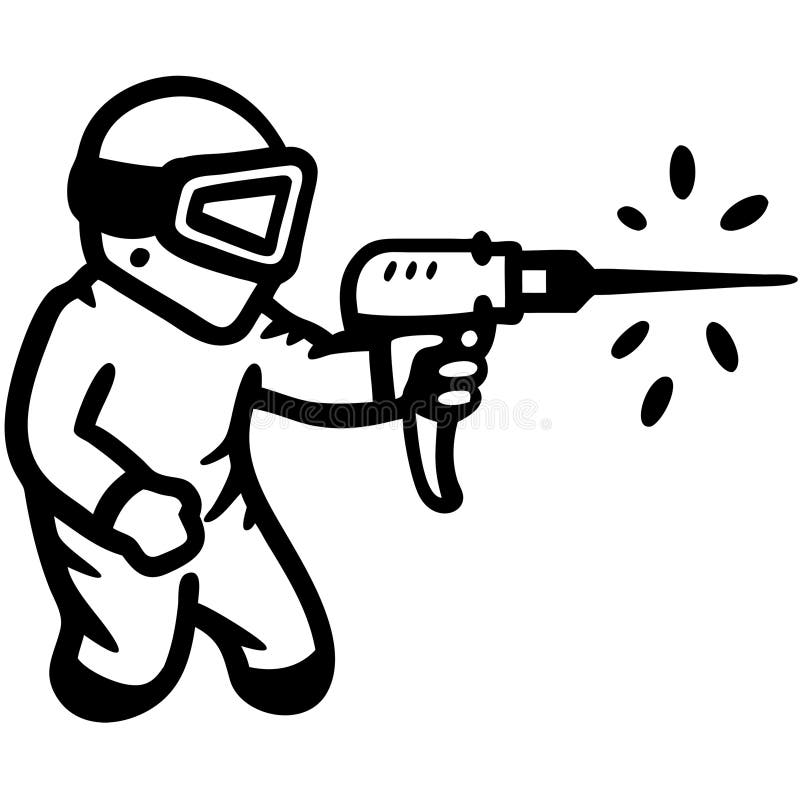 Safety Worker Operating Power Tool Vector Illustration for Industrial ...