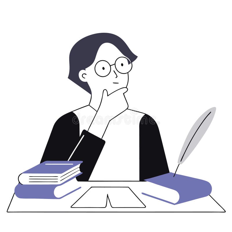 This Vector Illustration Depicts a Scholarly Character Surrounded by ...
