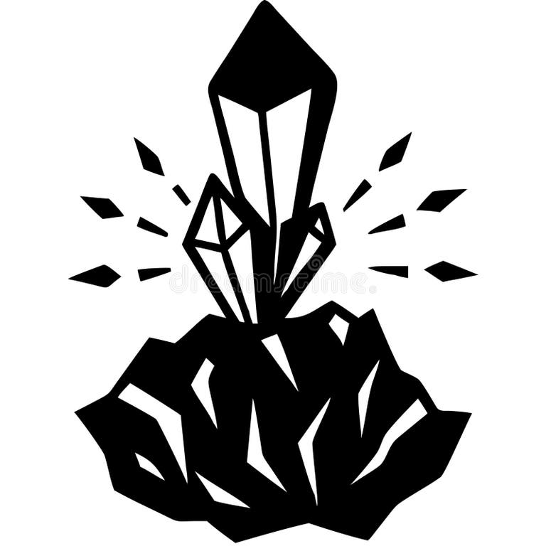 Shattered Crystal Cluster Vector Illustration for Tattoo and Coloring ...