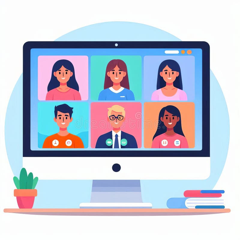 Virtual Team Meeting: Diverse Collaboration in a Digital World Stock ...